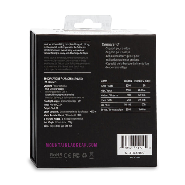 X2000 Flashlight Kit - Power & Versatility | 2000 Lumens & IPX6 ...